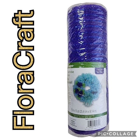 FloraCraft | Other | Floracraft Decorative Mesh Metalic Colbalt Blue ...